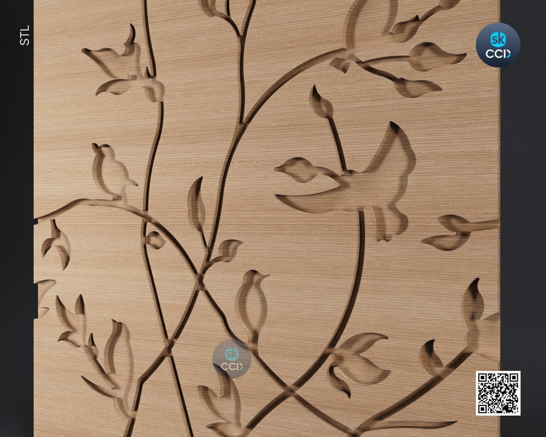 Wood Wall Art Spring Tree STL Model CNC Router Carving - Etsy