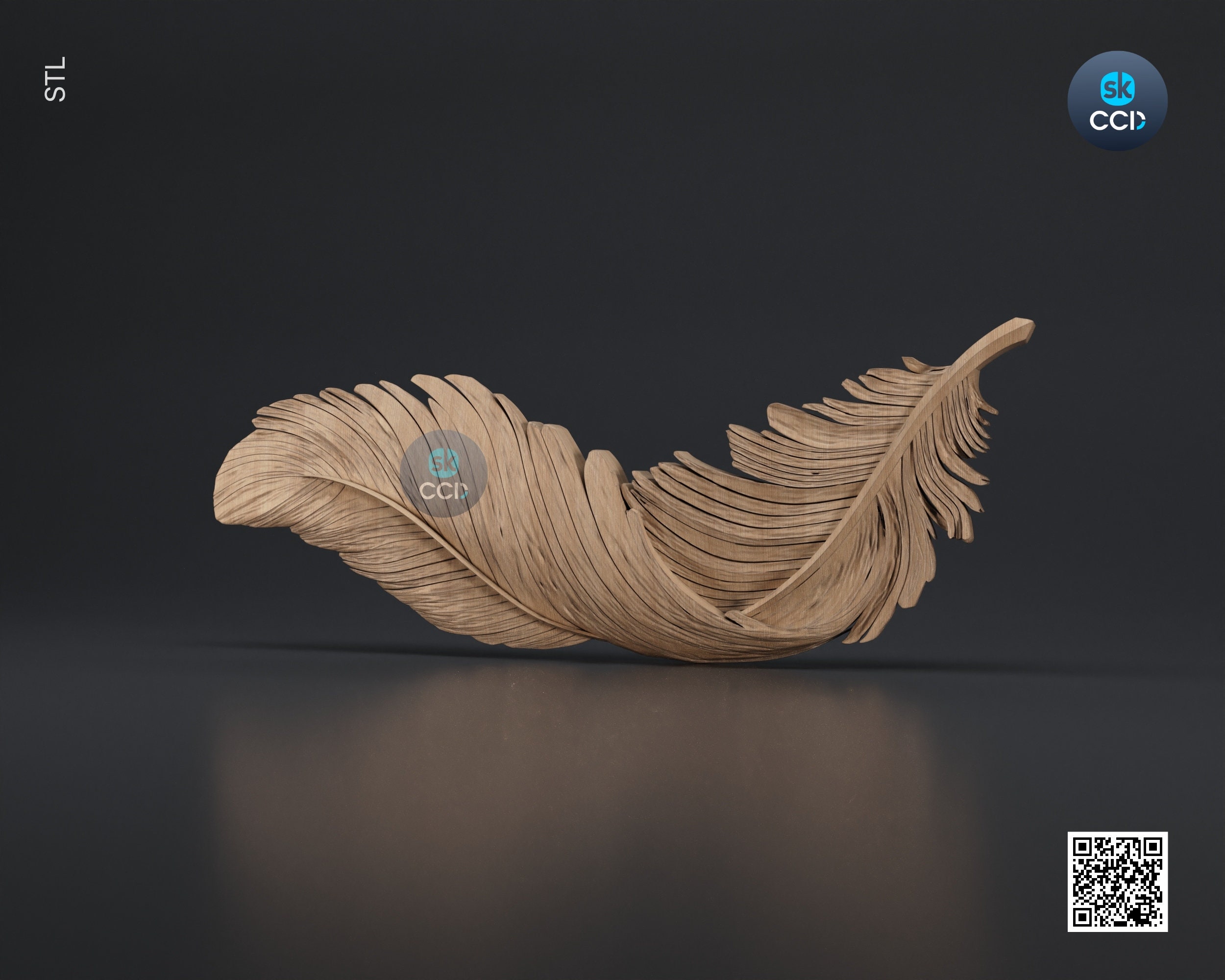 Wood Wall Art Feather STL Model CNC Router Carving Artcam - Etsy