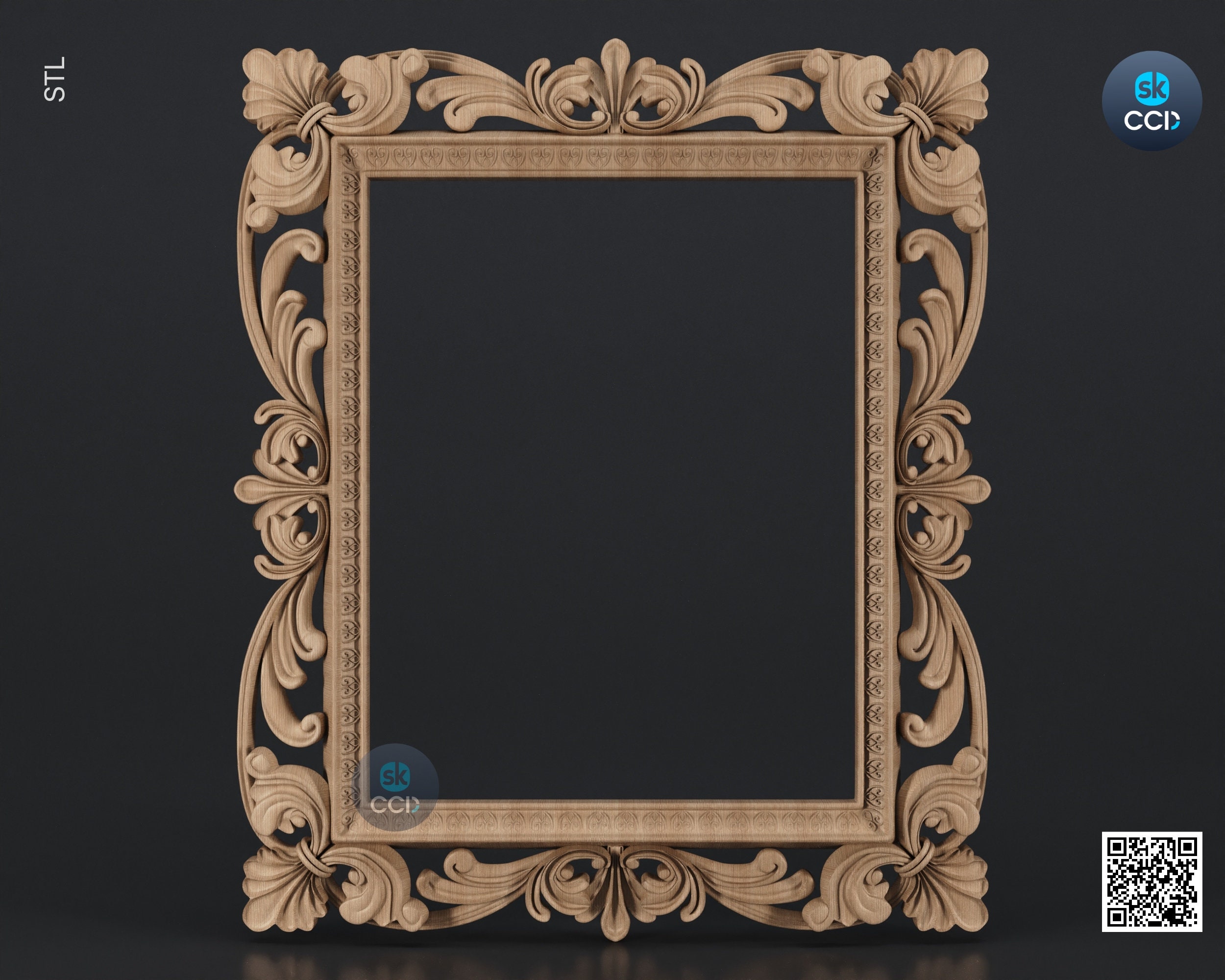 Carved Frame STL 3D Model, Carvign Frame, CNC Router Carving Artcam ...