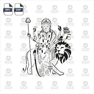 Buy Maa Durga | Wall Art | Indian God | | Laser Cutting Design | DXF ...