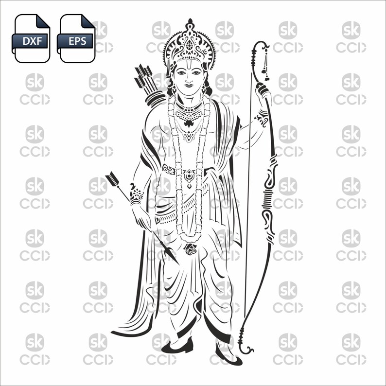 Buy Lord Ram Vector for Laser Cut, Cnc, Digital Files CDR, Dxf, Eps ...