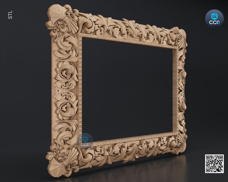 Carved Frame STL 3D Model Carvign Frame CNC Router Carving - Etsy