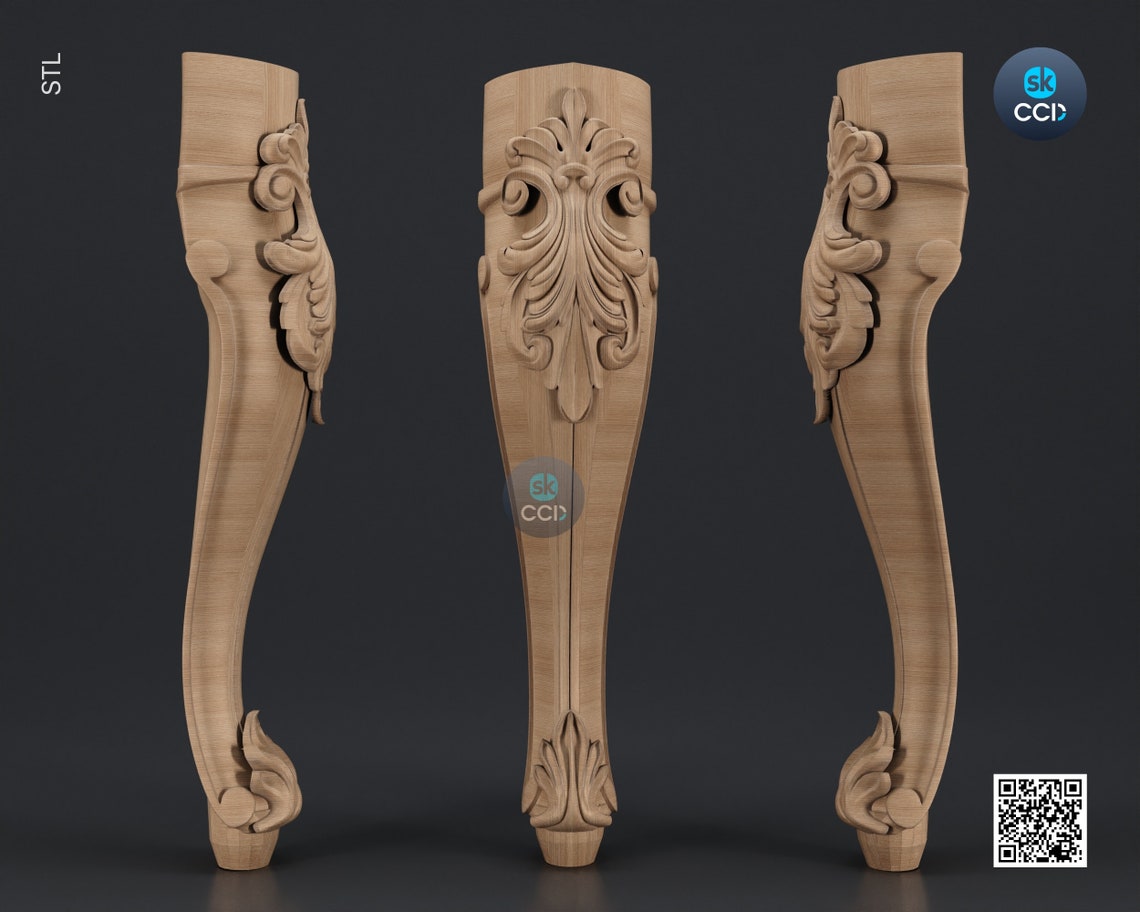 Furniture Leg 3D Model for Cnc Router Wood Carving Digital - Etsy