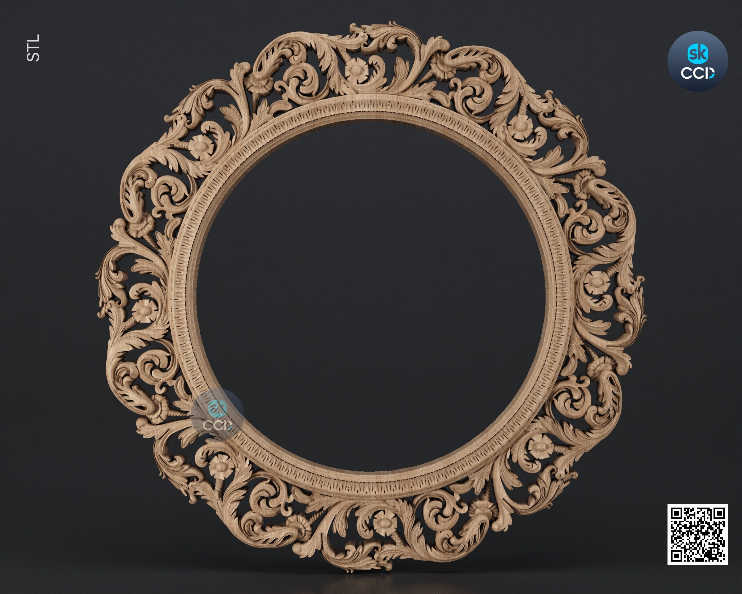 Carved Frame Stl 3d Model Carvign Frame Cnc Router Carving Etsy