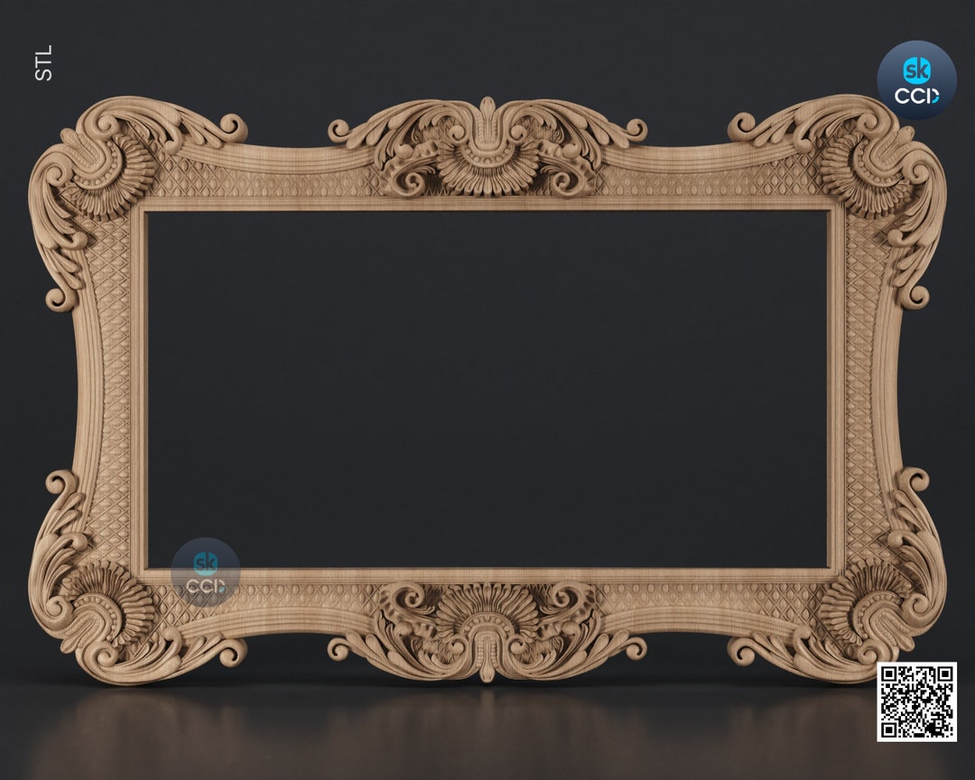 Carved Frame STL 3D Model, Carvign Frame, CNC Router Carving Artcam ...