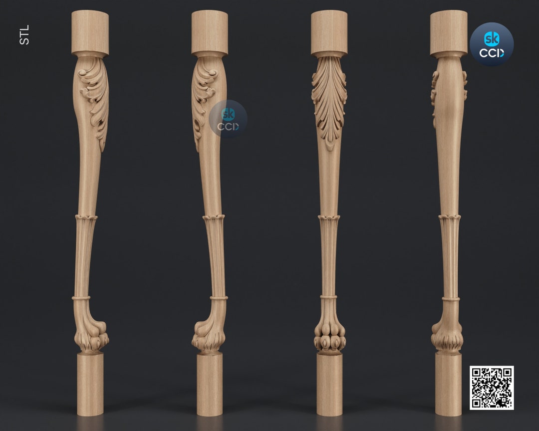 Furniture Leg 3D Model for Cnc Router, Wood Carving Digital File ...