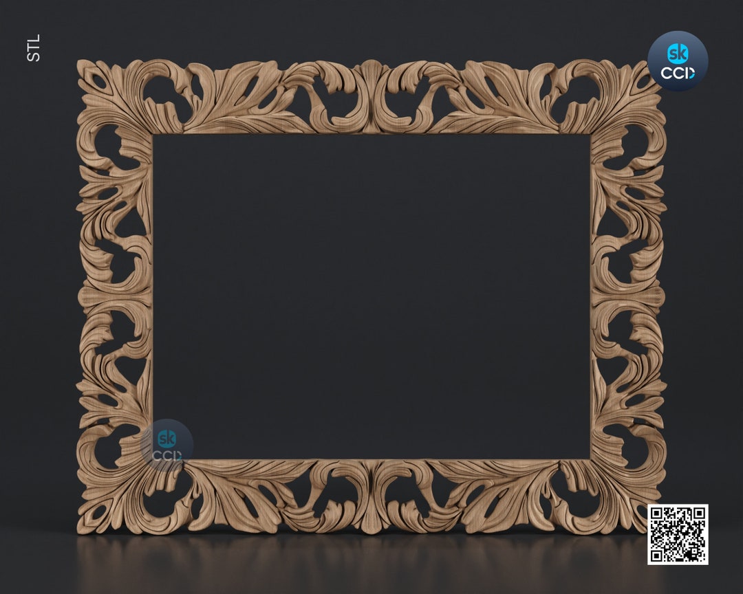 Carved Frame STL 3D Model, Carvign Frame, CNC Router Carving Artcam ...