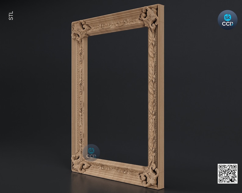Carved Frame STL 3D Model, Carvign Frame, CNC Router Carving Artcam ...