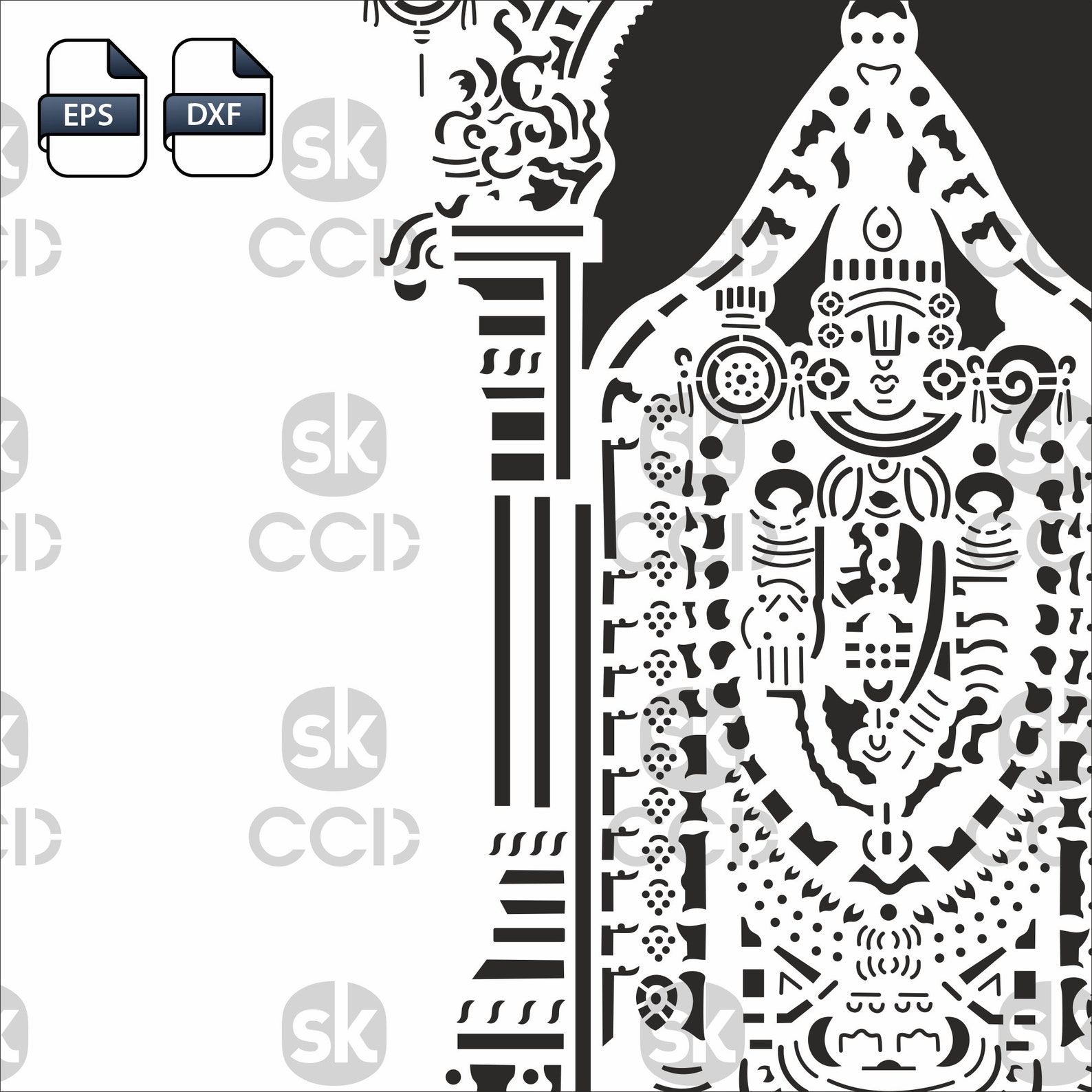 Tirupati Balaji | Indian God | Laser Cutting Design | DXF Vector | Cnc ...