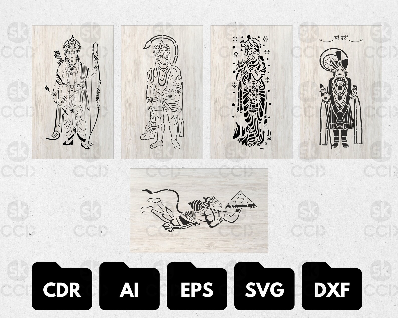 Indian God Collection, Lord Hanuman, Laser Cutting Design, DXF Vector ...