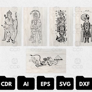 Indian God Collection, Lord Hanuman, Laser Cutting Design, DXF Vector ...