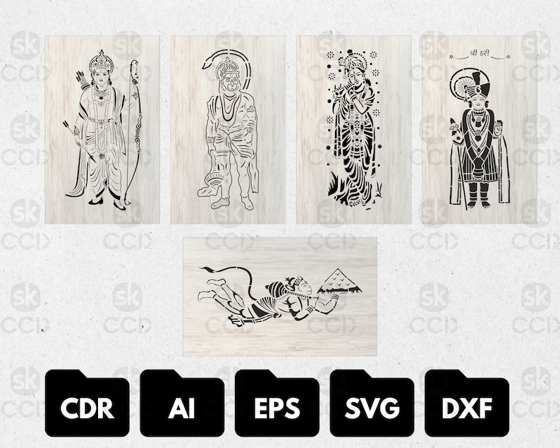 Indian God Collection Lord Hanuman Laser Cutting Design DXF Vector Cnc ...