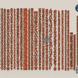 Wood Carving Border Set, Files for CNC, Instant Download Cnc Router ...