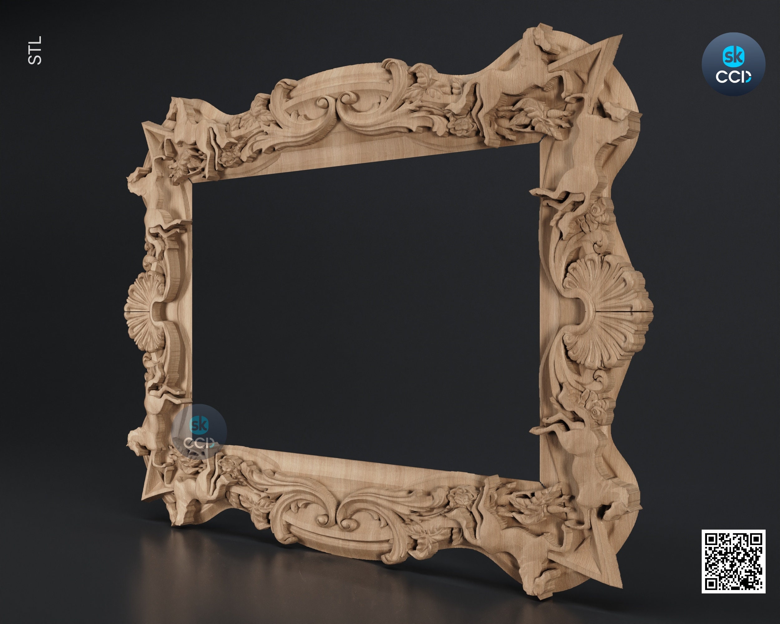 Carved Frame STL 3D Model Carvign Frame CNC Router Carving - Etsy