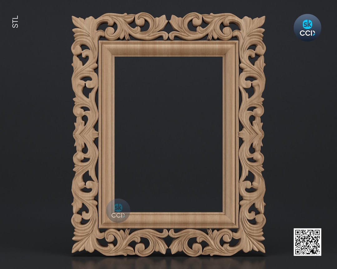 Carved Frame STL 3D Model, Carvign Frame, CNC Router Carving Artcam ...