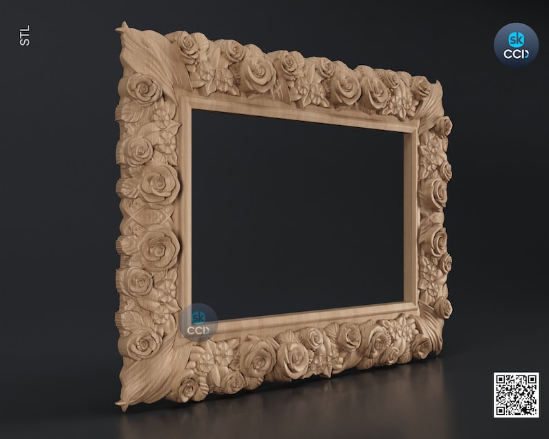 Carved Frame STL 3D Model Carvign Frame CNC Router Carving - Etsy