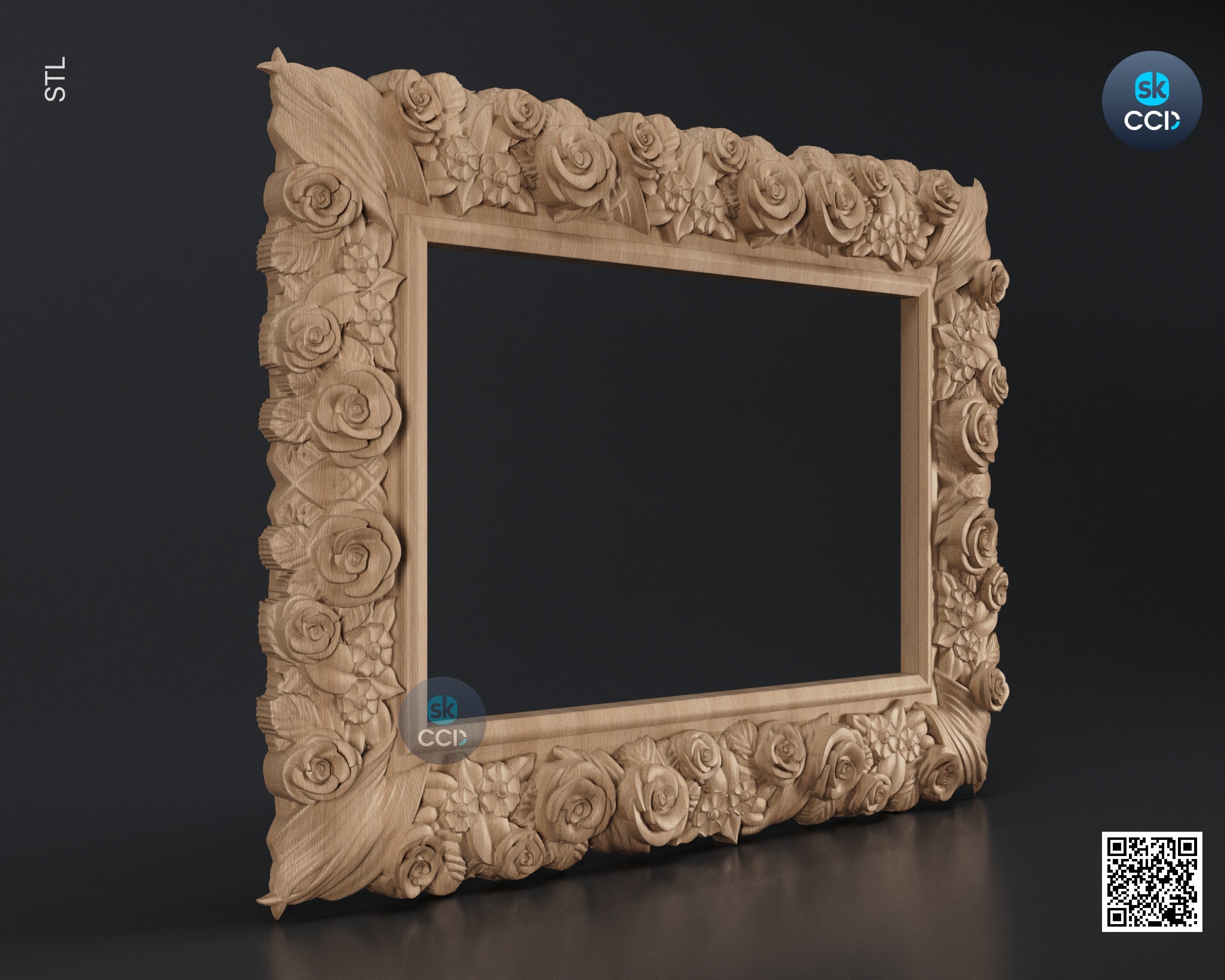Carved Frame STL 3D Model, Carvign Frame, CNC Router Carving Artcam ...