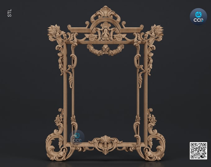Carved Frame STL 3D Model, Carvign Frame, CNC Router Carving Artcam ...