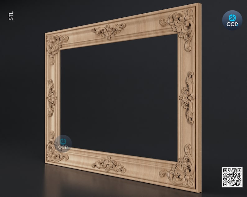 Carved Frame STL 3D Model, Carvign Frame, CNC Router Carving Artcam ...