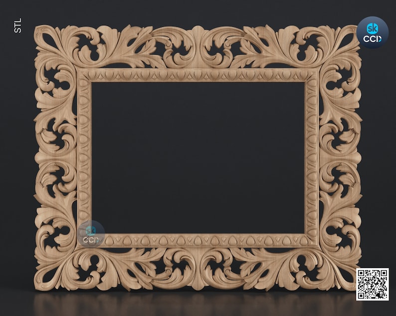 Carved Frame STL 3D Model, Carvign Frame, CNC Router Carving Artcam ...