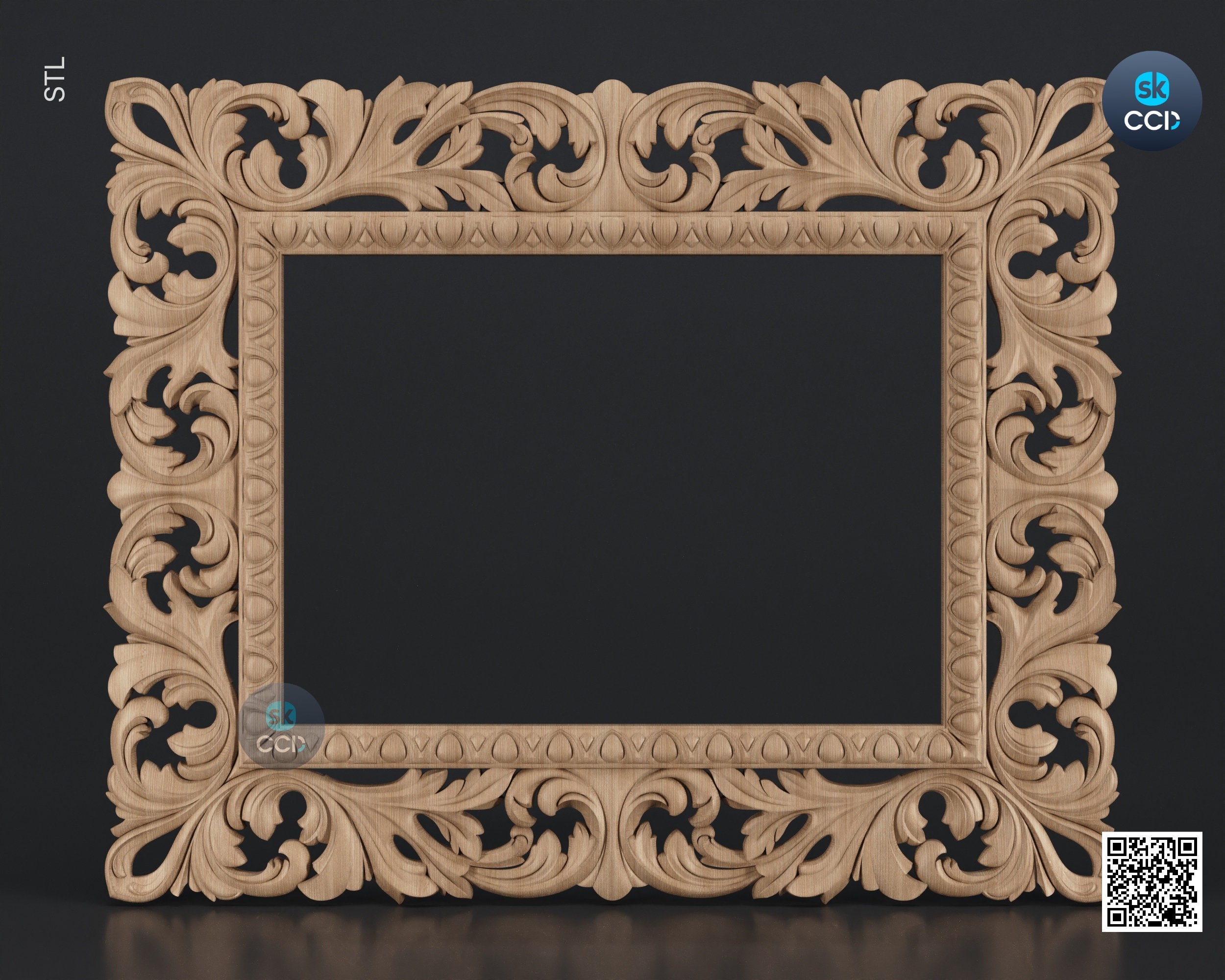 Carved Frame STL 3D Model, Carvign Frame, CNC Router Carving Artcam ...