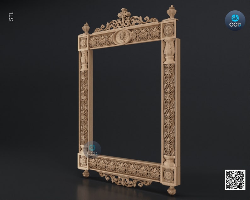 Carved Frame STL 3D Model, Carvign Frame, CNC Router Carving Artcam ...