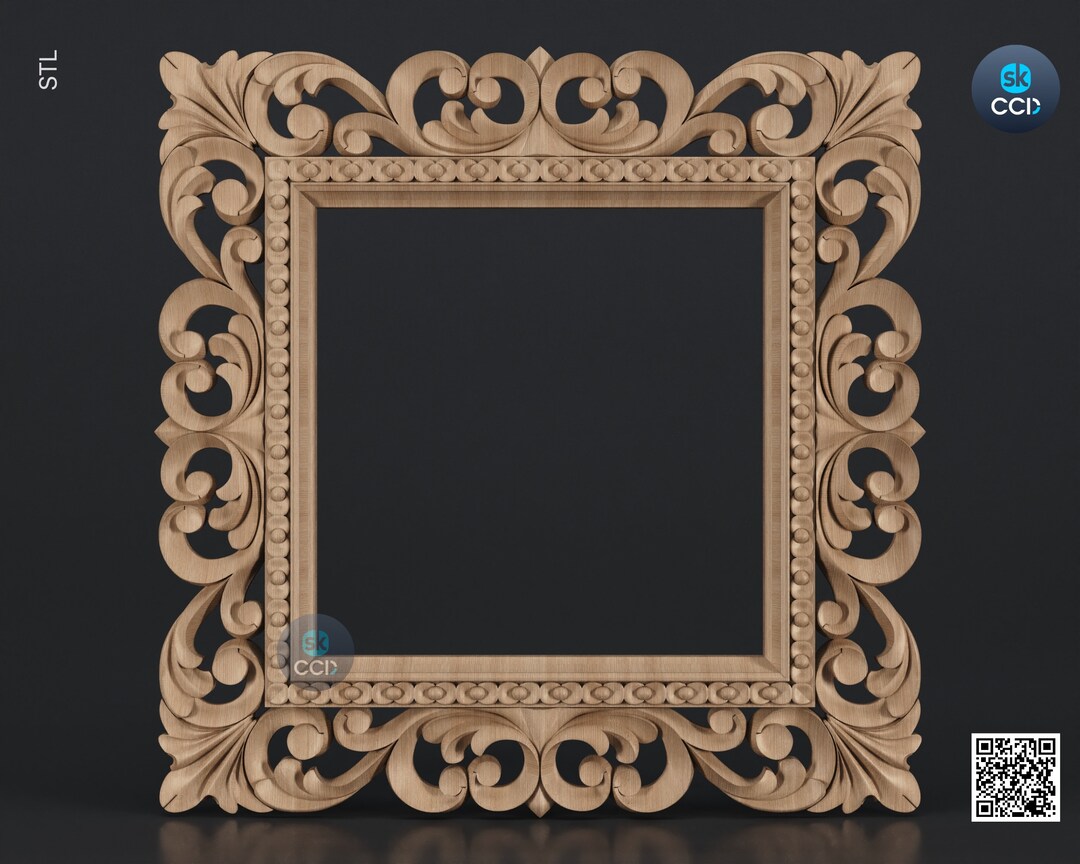 Carved Frame STL 3D Model, Carvign Frame, CNC Router Carving Artcam ...