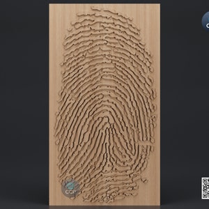 Wood Wall Art, Fingerprint STL Model, CNC Router Carving Artcam File ...