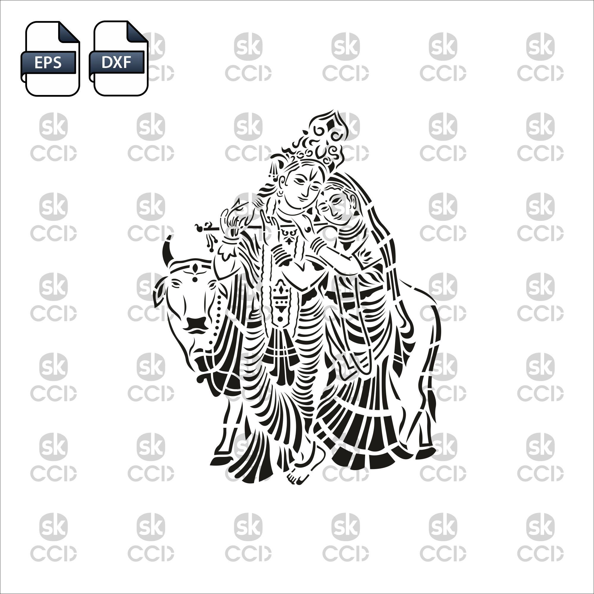 Radha Krishna Indian God Radha Krishna Wall Decor Laser Cutting Design ...