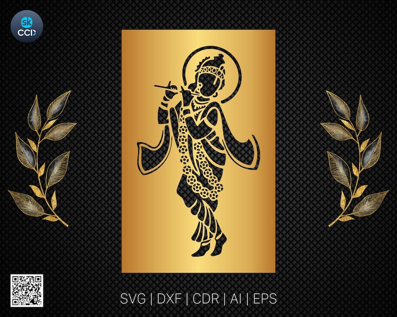 Krishna Indian God Wall Decor Laser Cutting DXF Vector Cnc - Etsy