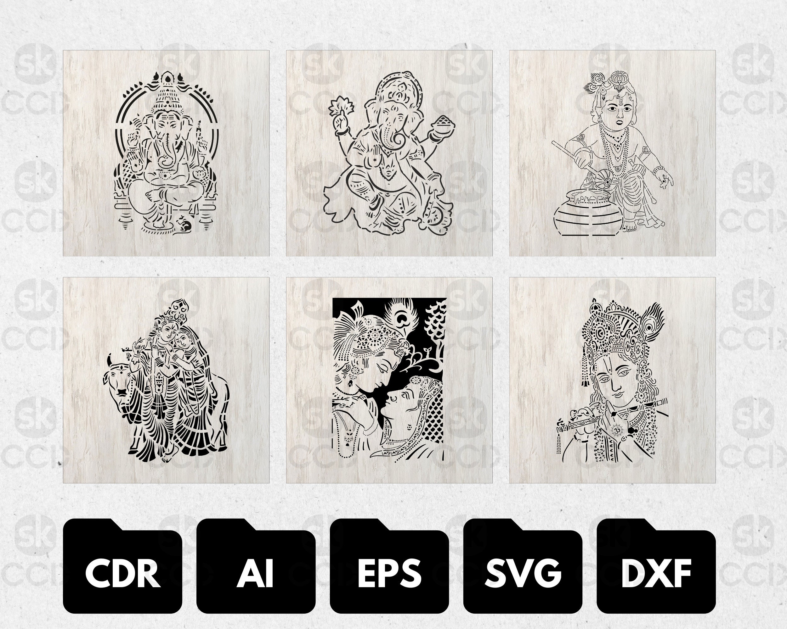 Indian God Collection, Lord Hanuman, Laser Cutting Design, DXF Vector ...
