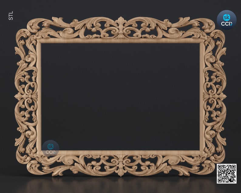 Carved Frame STL 3D Model, Carvign Frame, CNC Router Carving Artcam ...