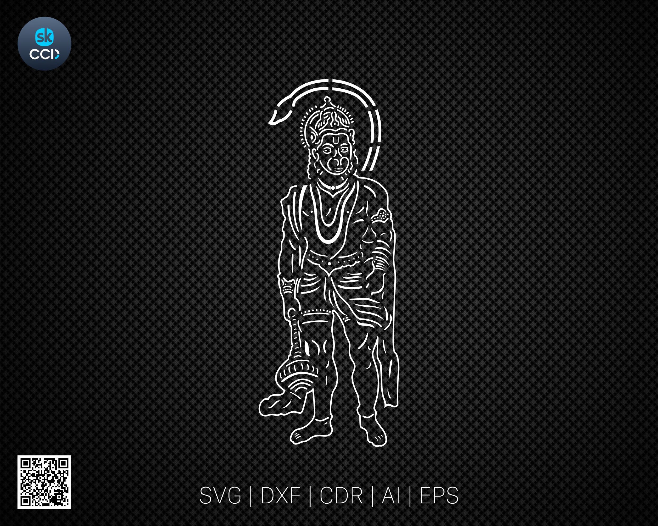Lord Hanuman DXF File | Indian God Laser Cut Design | Hanuman CNC ...
