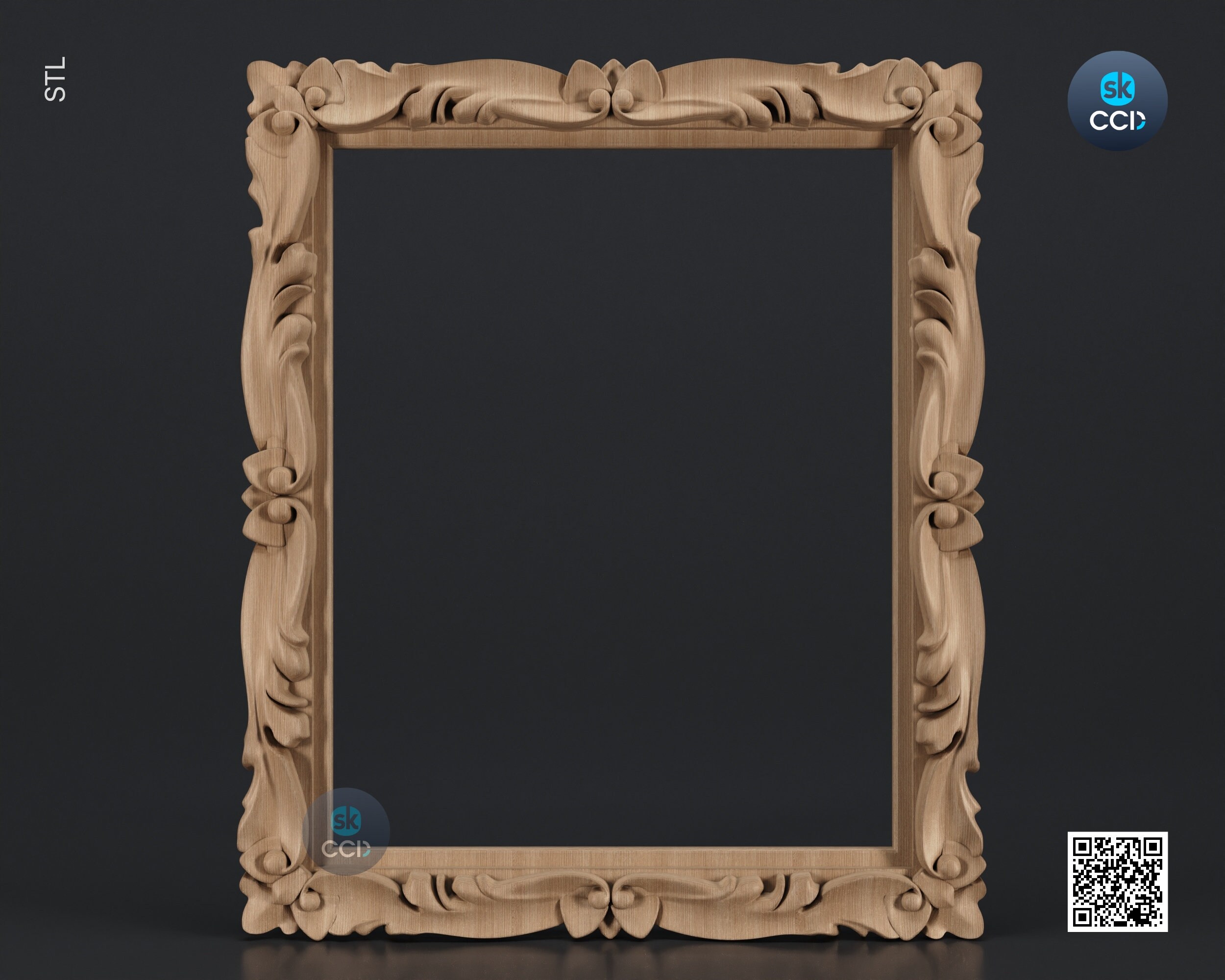 Carved Frame STL 3D Model, Carvign Frame, CNC Router Carving Artcam ...