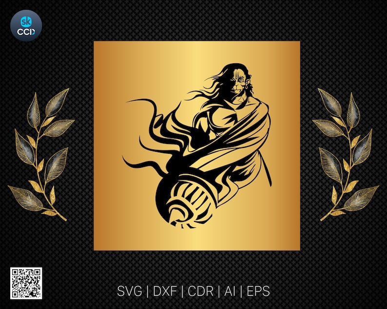 Buy Indian God Lord Hanuman Hanuman Laser Cutting Design DXF Vector Cnc ...