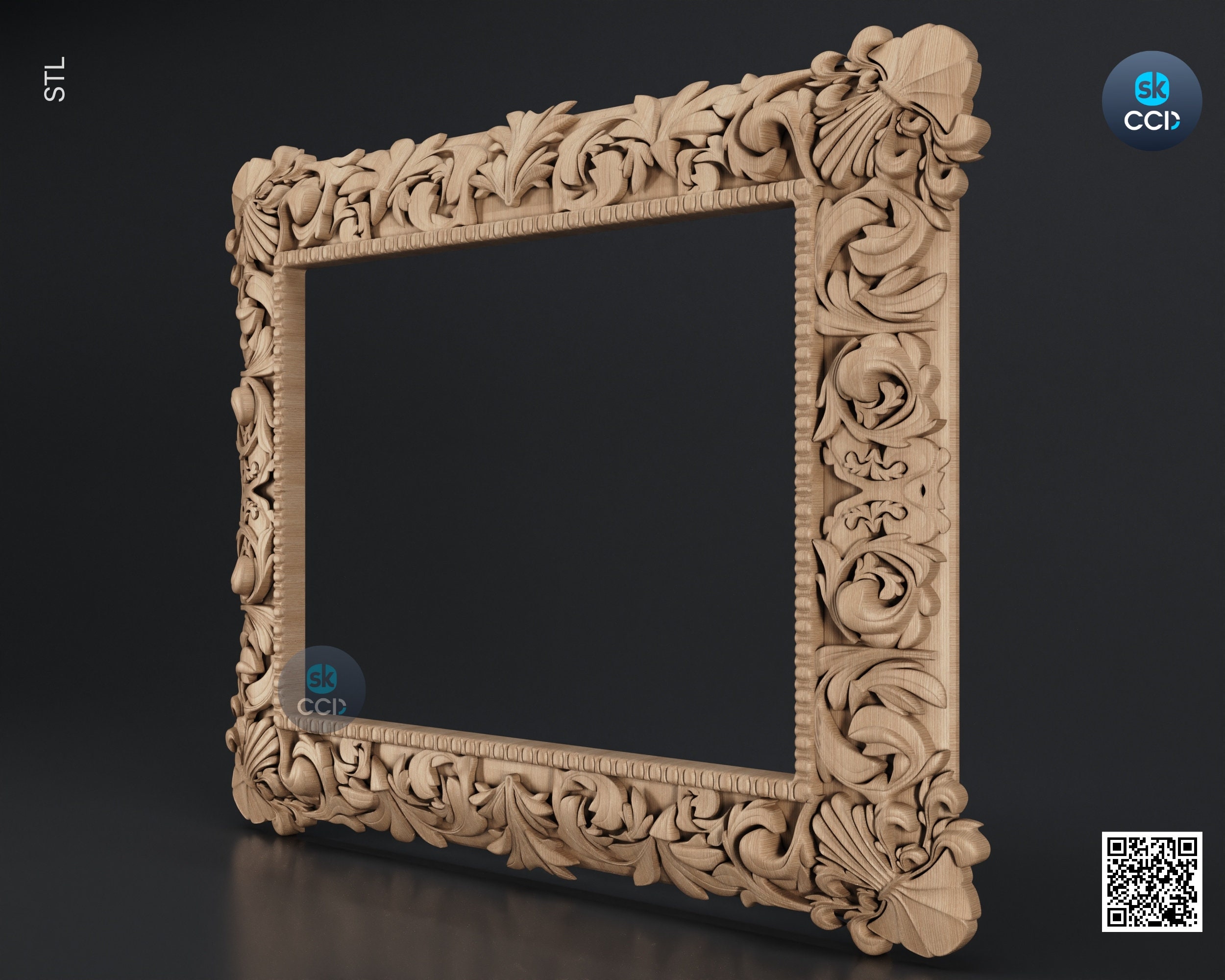 Carved Frame STL 3D Model Carvign Frame CNC Router Carving - Etsy