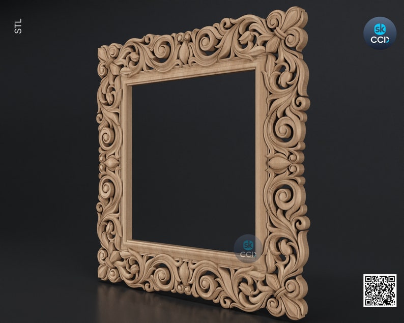 Carved Frame STL 3D Model, Carvign Frame, CNC Router Carving Artcam ...