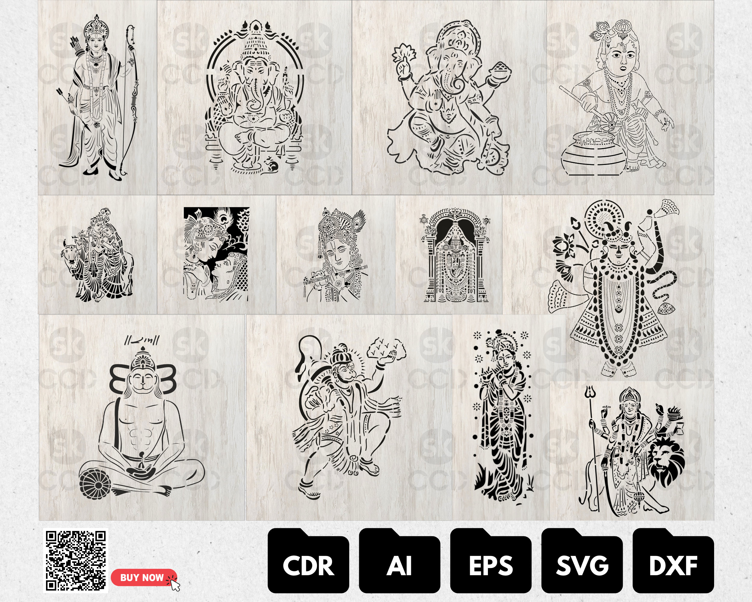 Indian God Collection, Lord Hanuman, Laser Cutting Design, DXF Vector ...