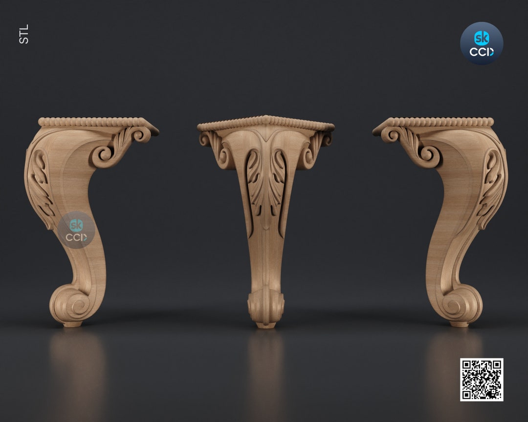 Furniture Leg 3D Model for Cnc Router, Wood Carving Digital File ...