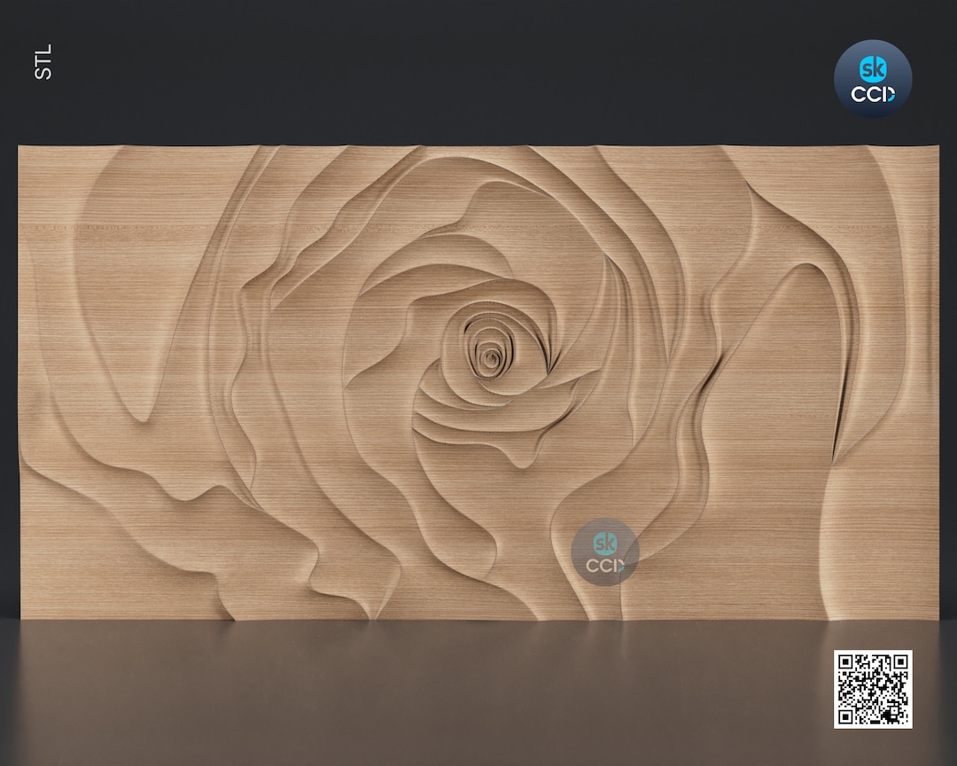 Rose | Wood Carving Art | Digital Files | Instant Download for CNC ...