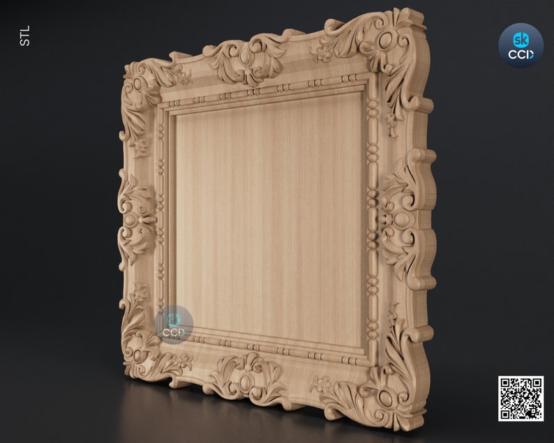 Carved Frame STL 3D Model, Carvign Frame, CNC Router Carving Artcam ...