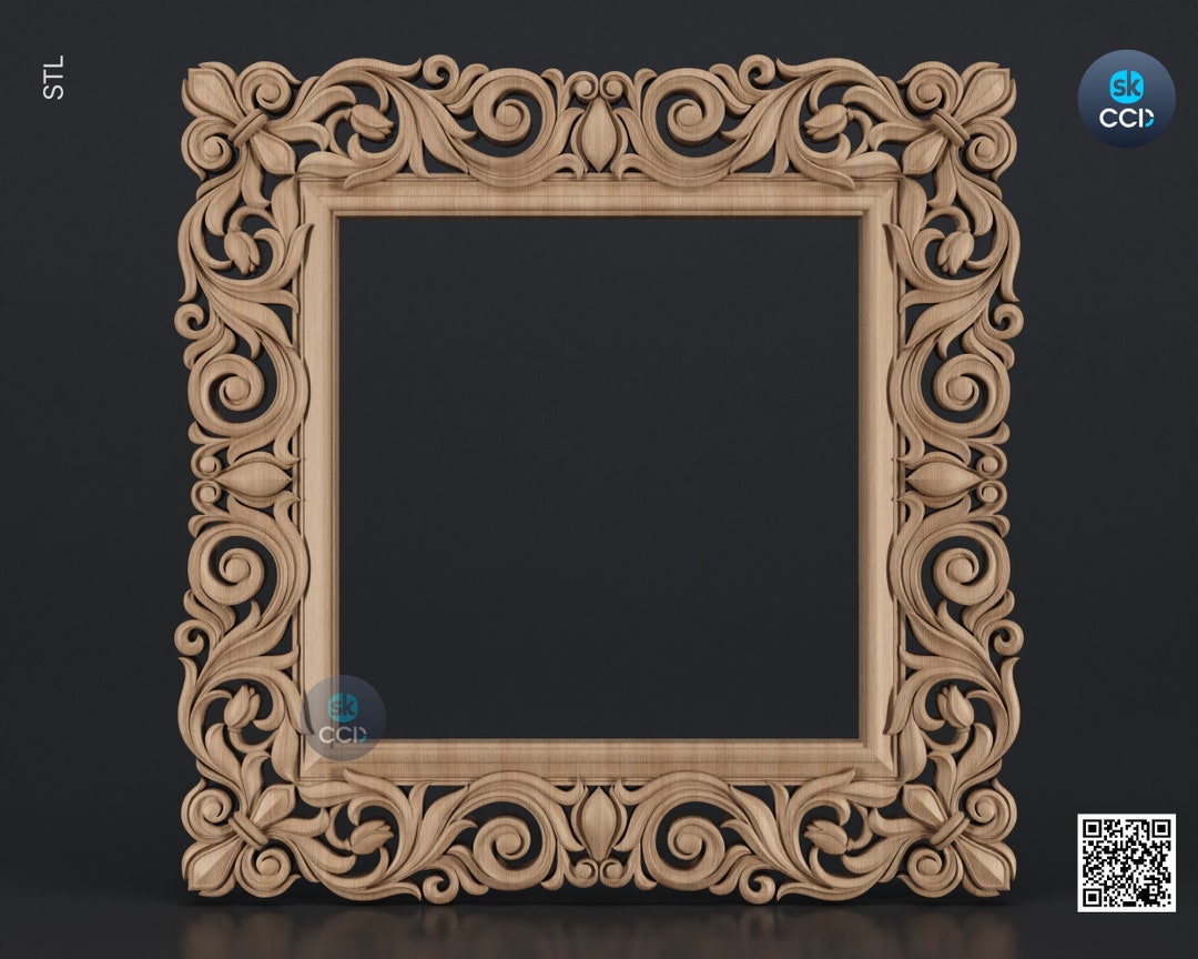 Carved Frame STL 3D Model, Carvign Frame, CNC Router Carving Artcam ...