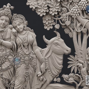 Radha Krishna STL 3D Model, Carvign Model, CNC Router Carving Artcam ...