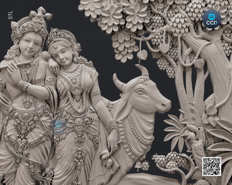 Radha Krishna STL 3D Model Carvign Model CNC Router Carving - Etsy UK