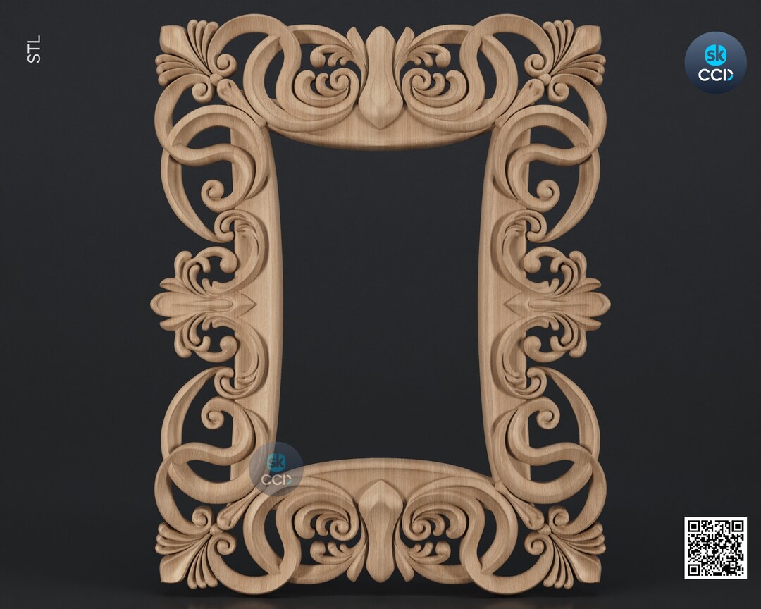 Carved Frame STL 3D Model, Carvign Frame, CNC Router Carving Artcam ...
