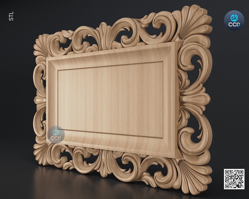 Carved Frame STL 3D Model Carvign Frame CNC Router Carving - Etsy
