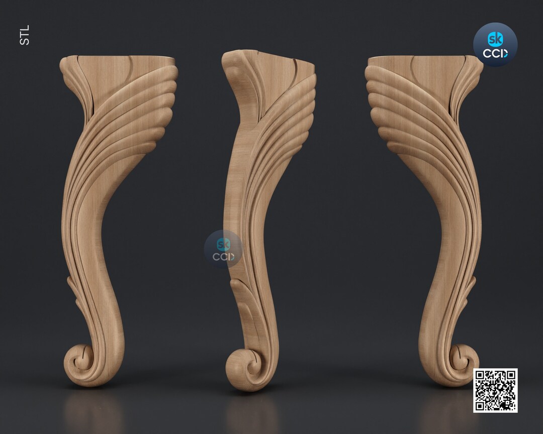Furniture Leg 3D Model for Cnc Router, Wood Carving Digital File ...