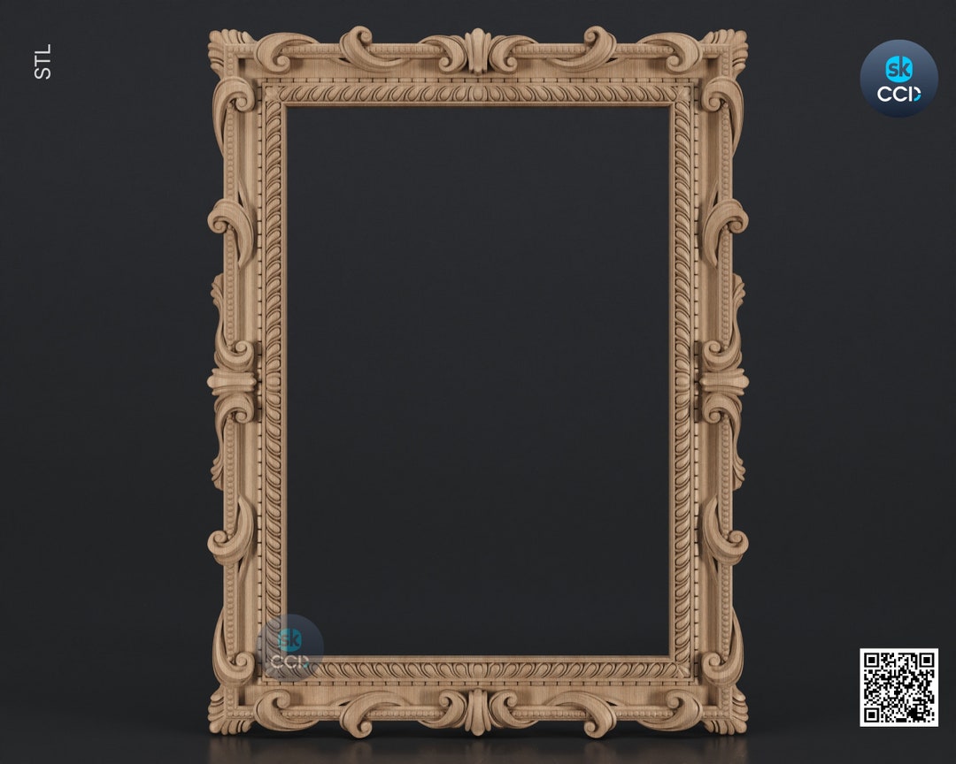 Carved Frame STL 3D Model, Carvign Frame, CNC Router Carving Artcam ...
