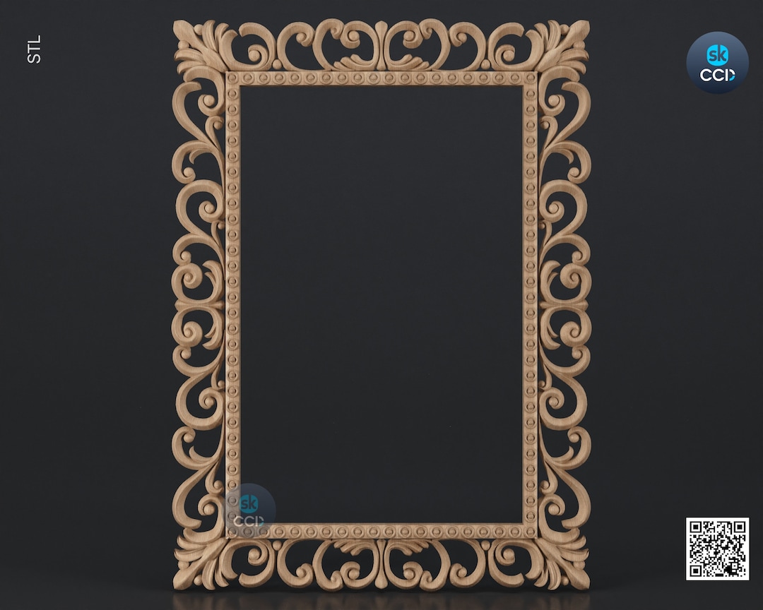 Carved Frame STL 3D Model, Carvign Frame, CNC Router Carving Artcam ...