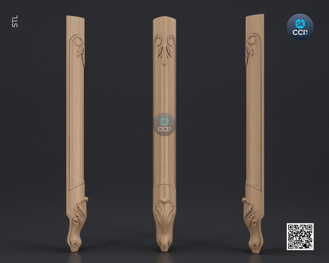 Furniture Leg 3D Model for Cnc Router, Wood Carving Digital File ...